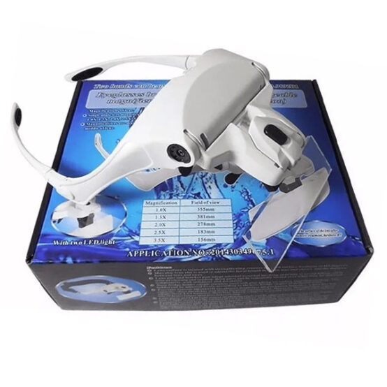 Magnifying Glass Eyeglasses Bracket Headband 2 LED – Cosmetique Beauty ...